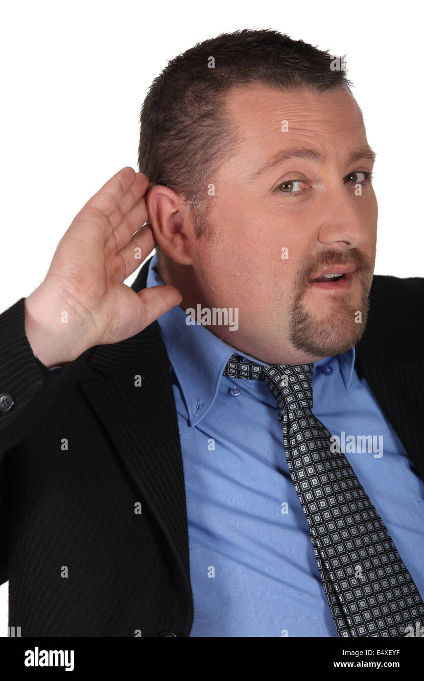 businessman listening carefully Stock Photo - Alamy