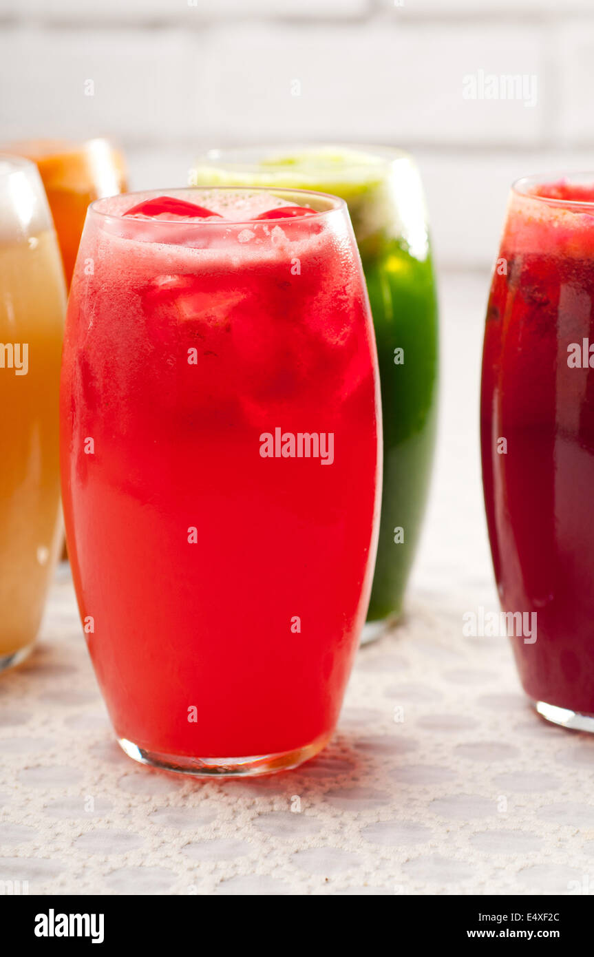 selection of fruits long drinks Stock Photo - Alamy