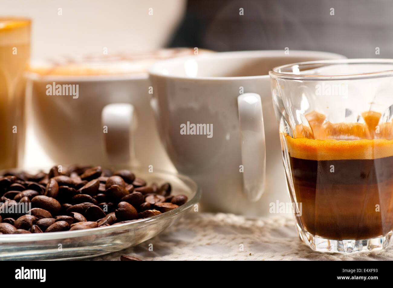 selection of different coffee type Stock Photo - Alamy