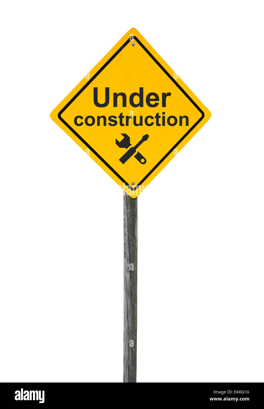 Under construction road sign Stock Photo - Alamy