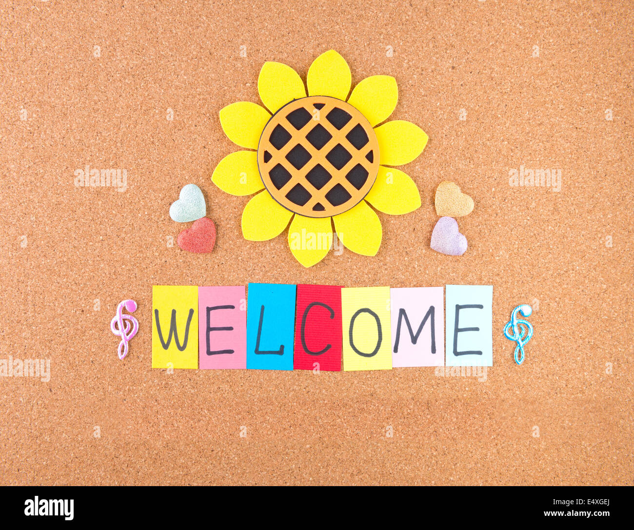 Welcome note with flowers hi-res stock photography and images - Alamy