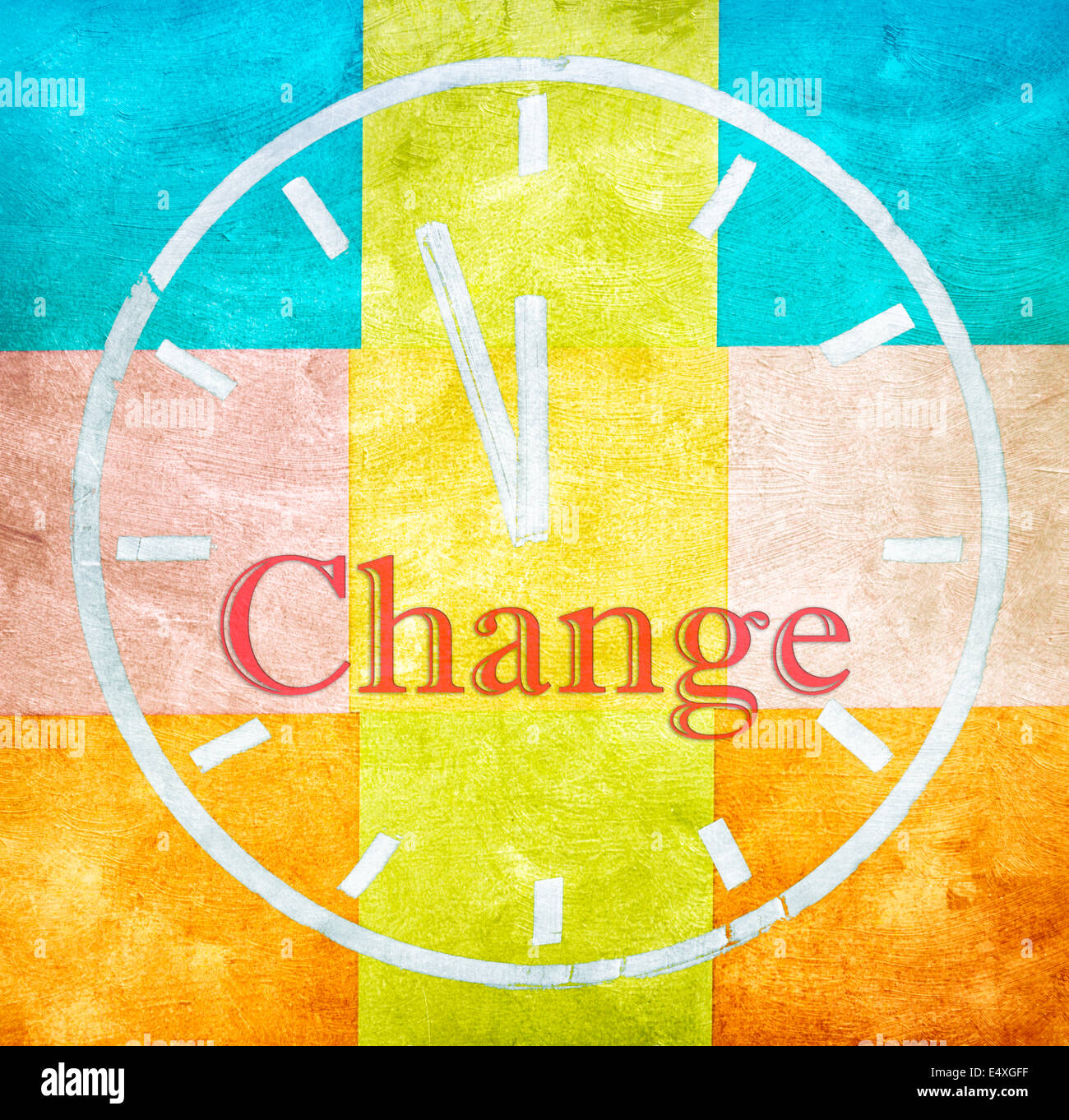 Change concept, word and drawing clock Stock Photo - Alamy