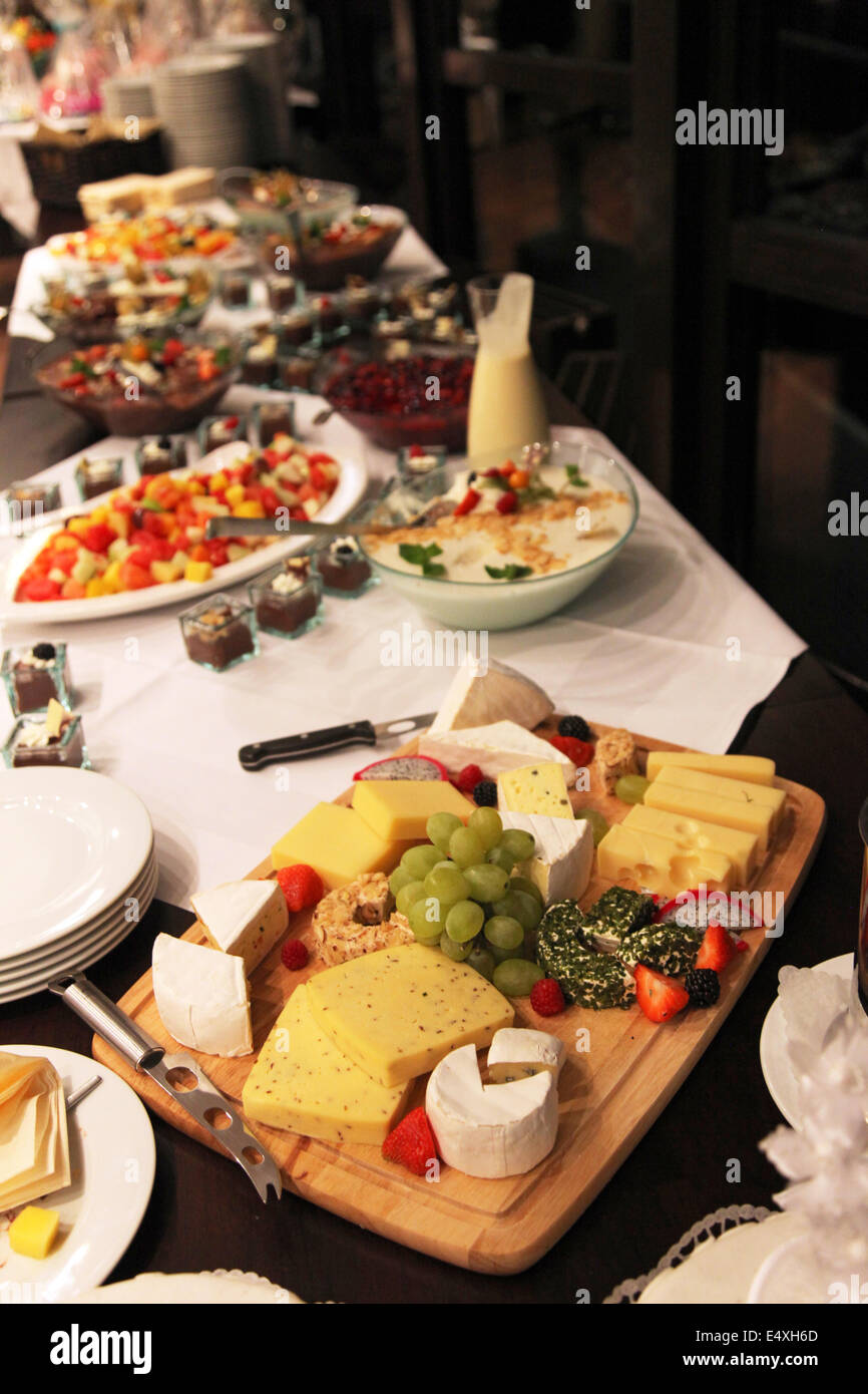 Cheese platter on a buffet Stock Photo - Alamy