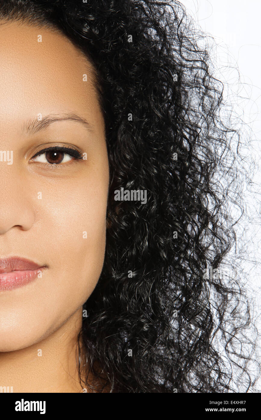 Half faced portrait Stock Photo - Alamy