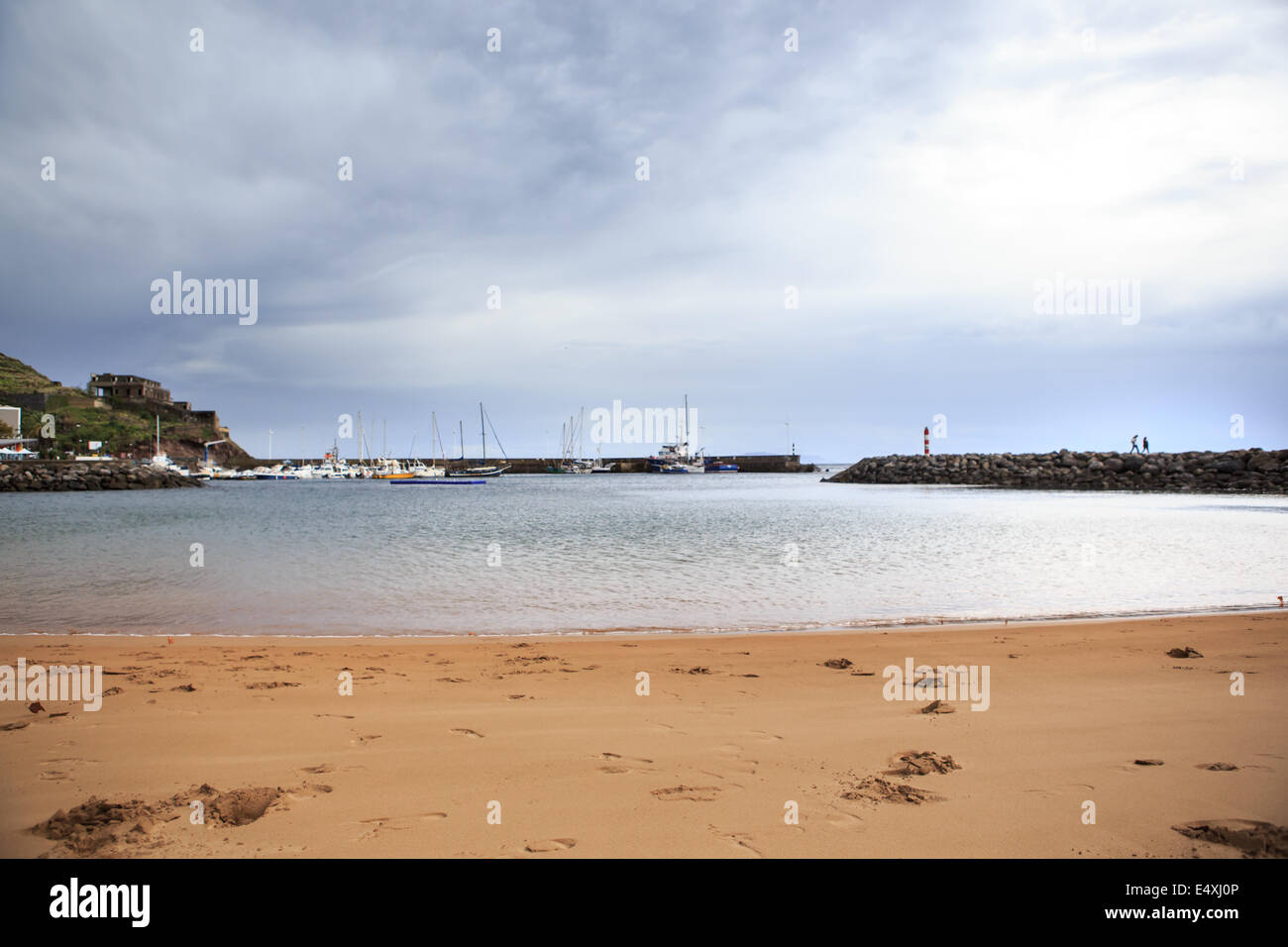 Yellow beach in Machico on Madeira Island, Portugal Stock Photo - Alamy