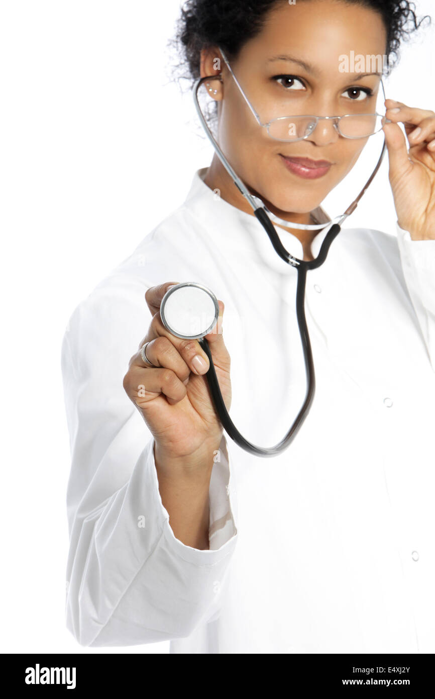Woman doctor wearing stethoscope hi-res stock photography and images ...