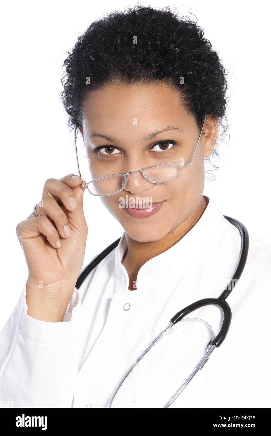 Beautiful African American woman doctor Stock Photo - Alamy