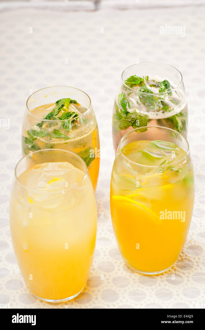 selection of fruits long drinks Stock Photo - Alamy