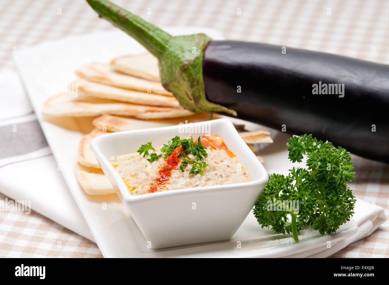 moutabal baba ghanoush eggplant dip Stock Photo - Alamy