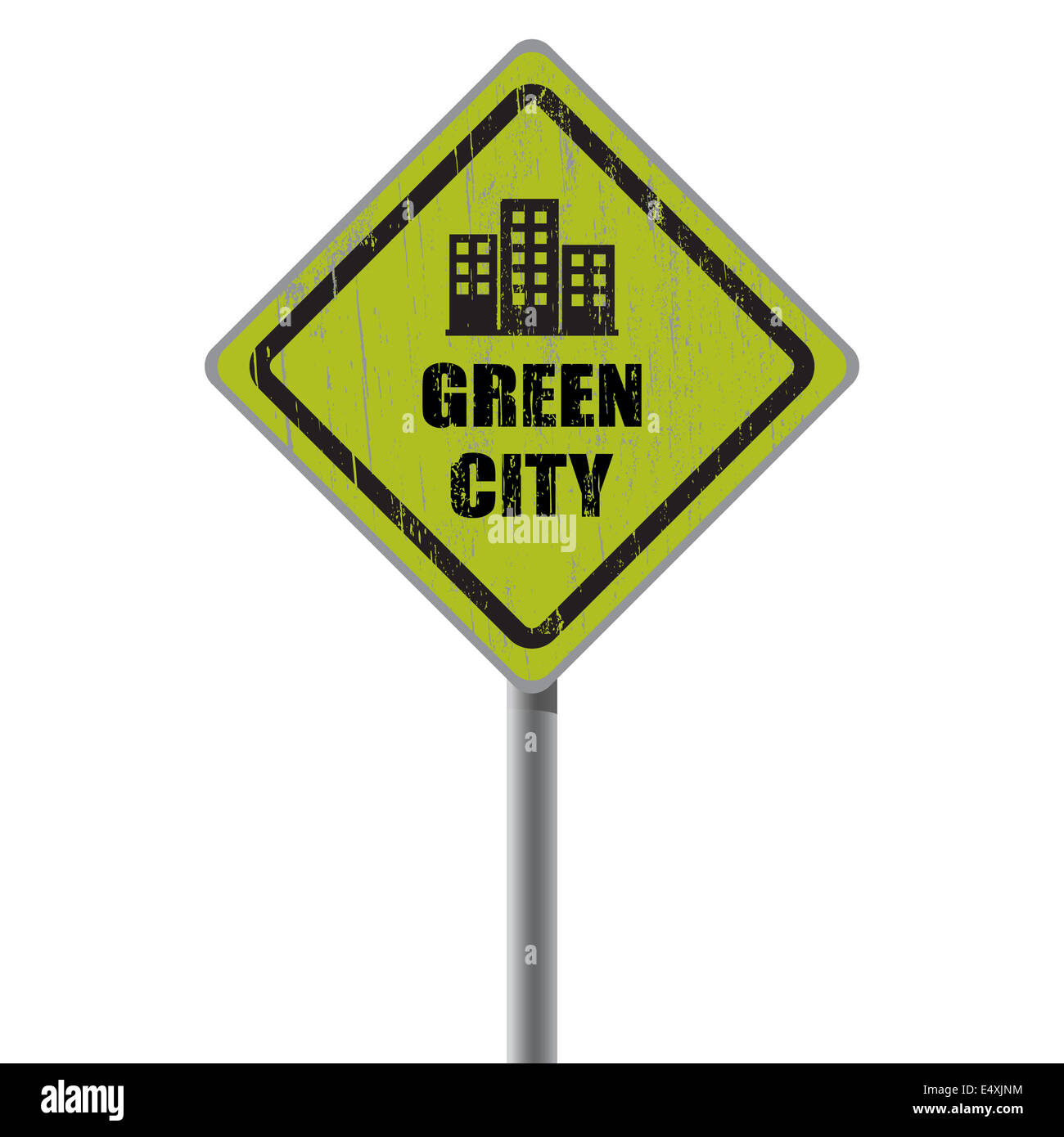 Green city road sign Stock Photo - Alamy