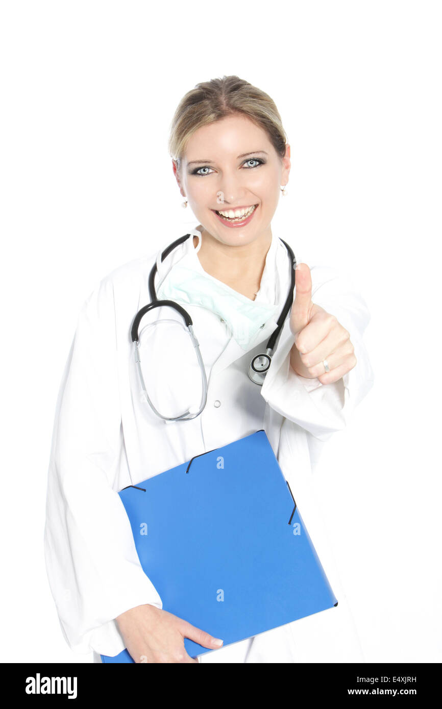 Young female physician giving hi-res stock photography and images - Alamy