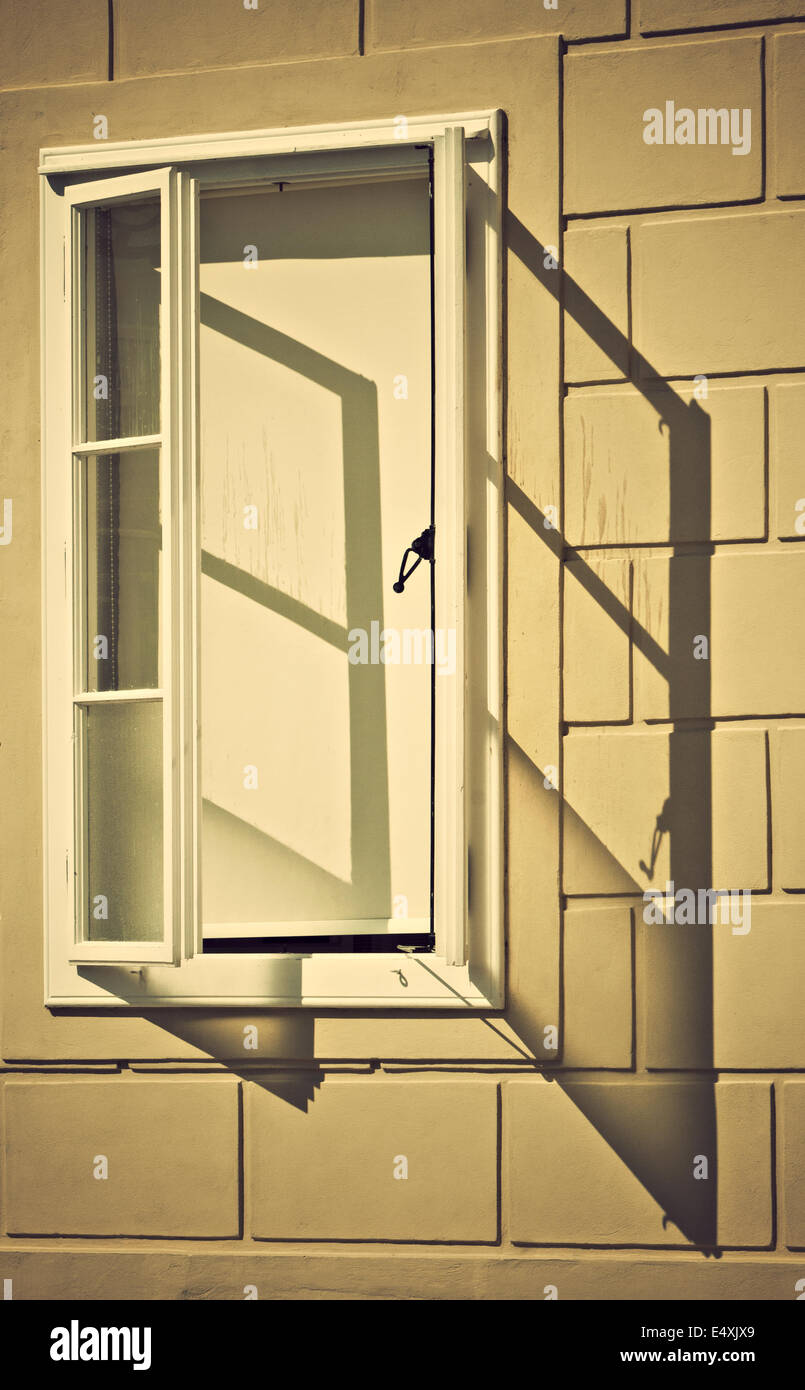 old vintage window with shadow Stock Photo - Alamy