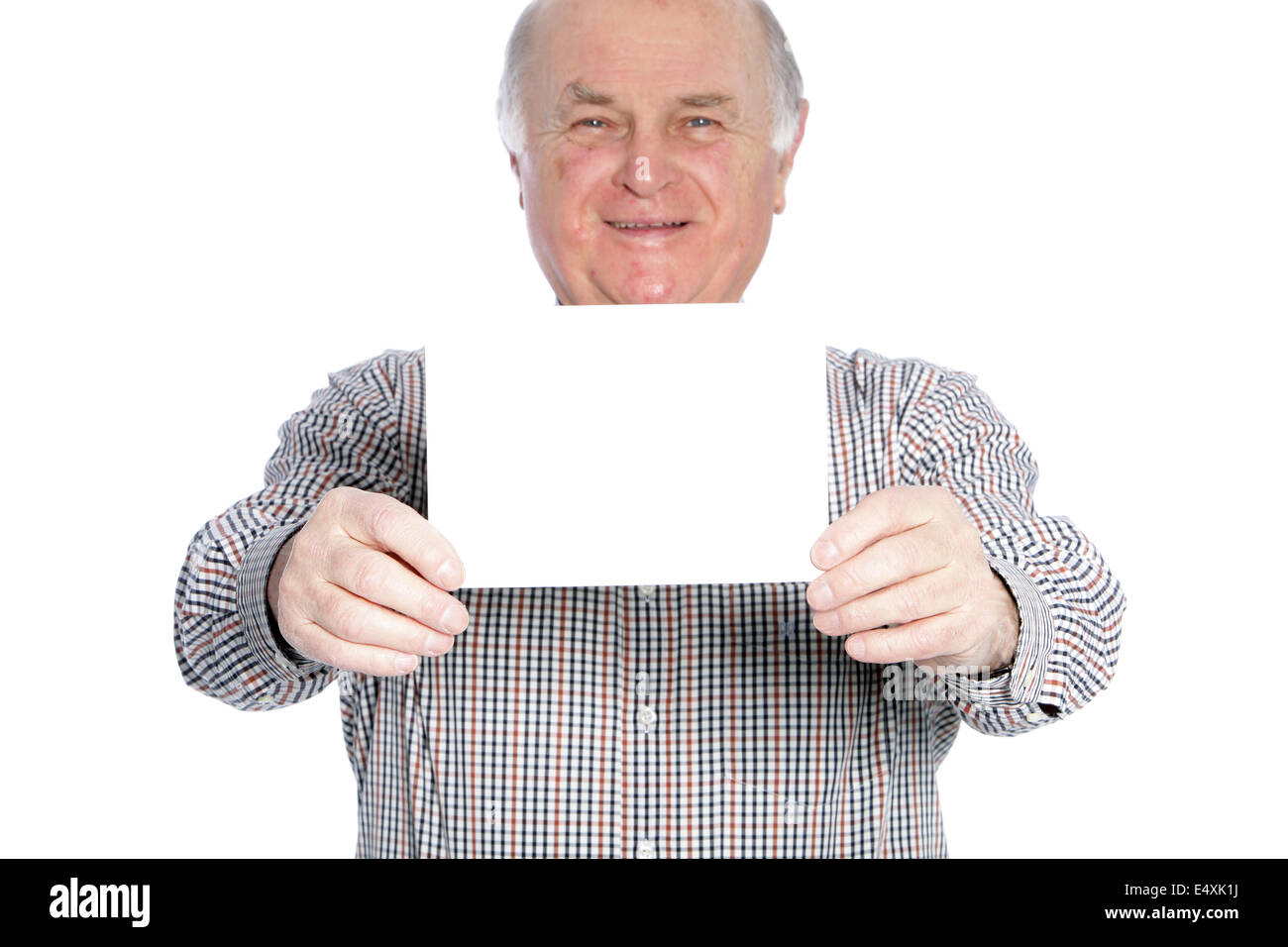 Old man with white paper Stock Photo - Alamy