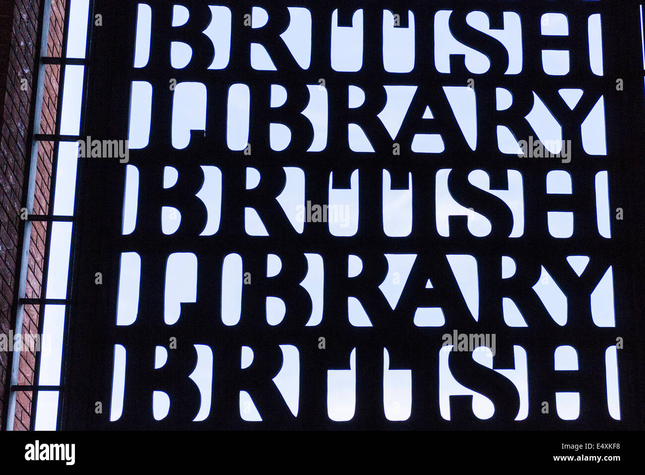 British library sign in ironwork - London Stock Photo - Alamy
