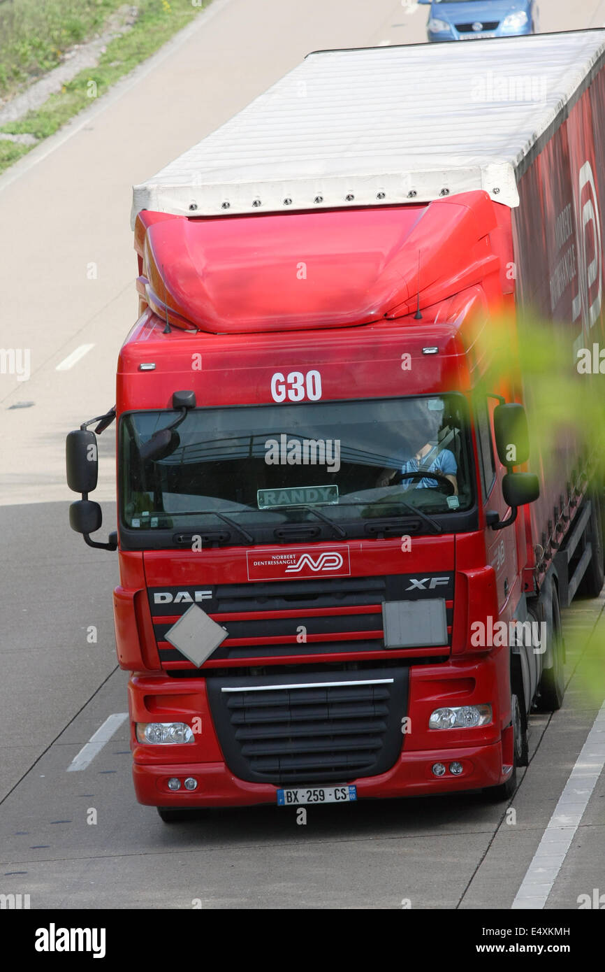 A Norbert Dentressangle articulated truck traveling along the M20 ...
