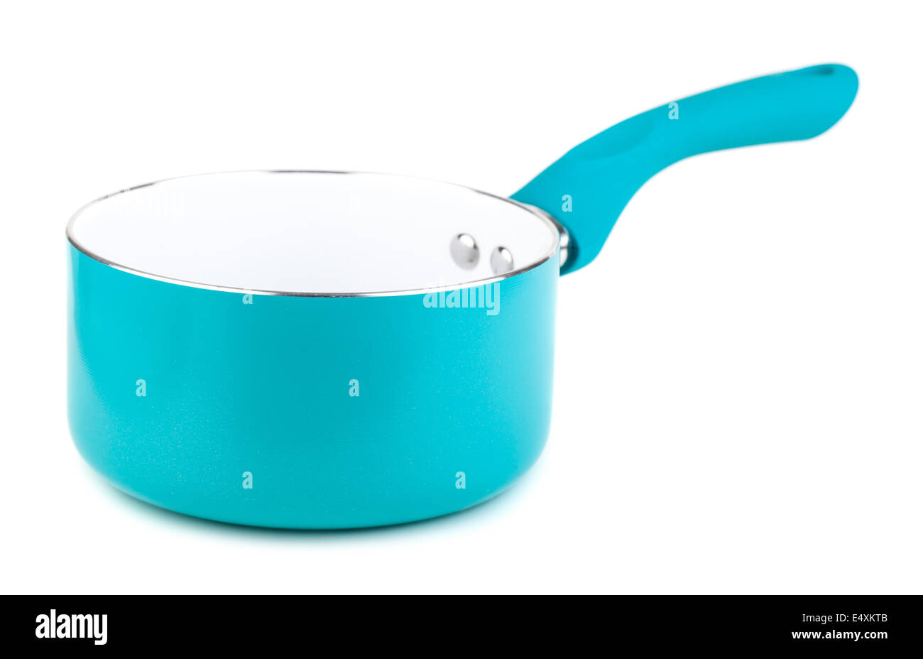 Empty blue stainless steel pot Stock Photo - Alamy