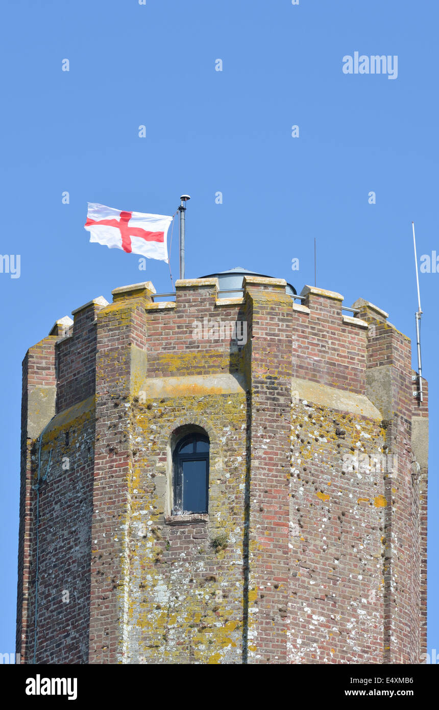 Top of tower with flag Stock Photo - Alamy