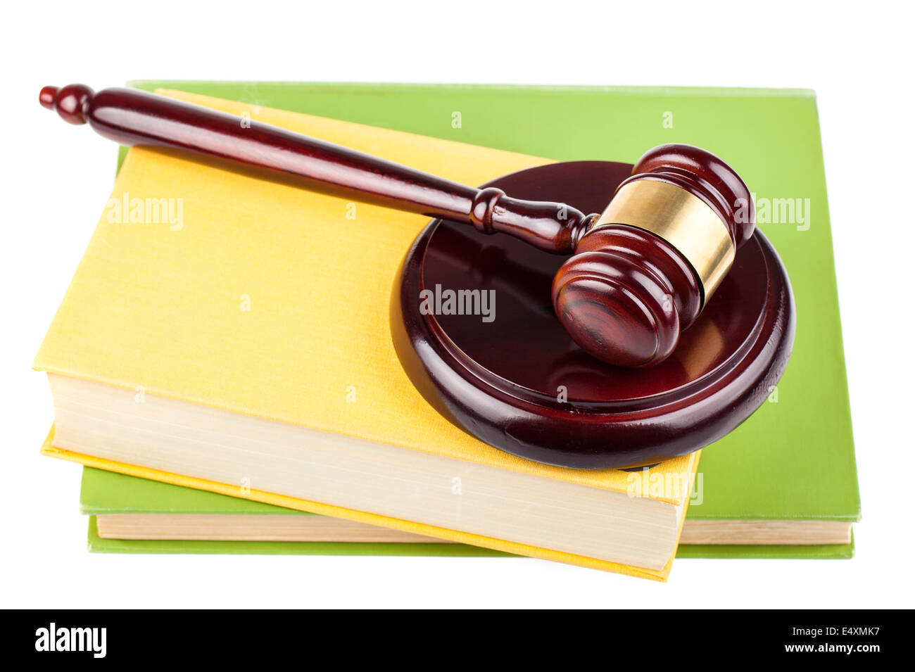 Wooden gavel and books Stock Photo - Alamy