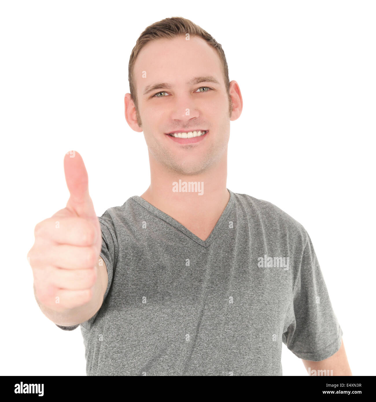 Smiling man showing thumb up Stock Photo - Alamy