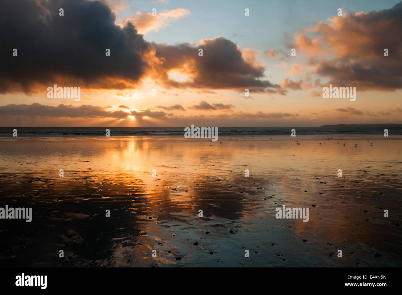 Sunset on Aberavon beach at Port Talbot, South Wales UK Stock Photo - Alamy
