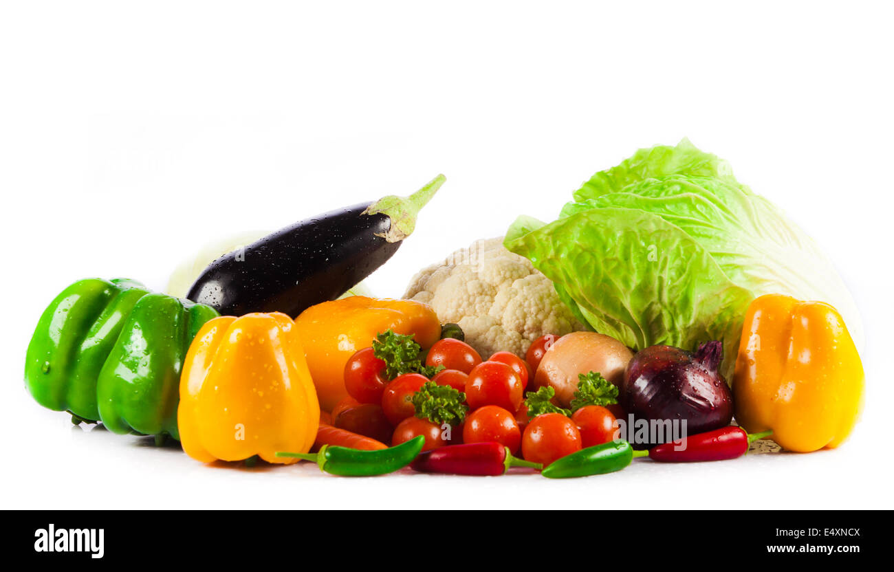 vegetables isolated on a white background Stock Photo - Alamy