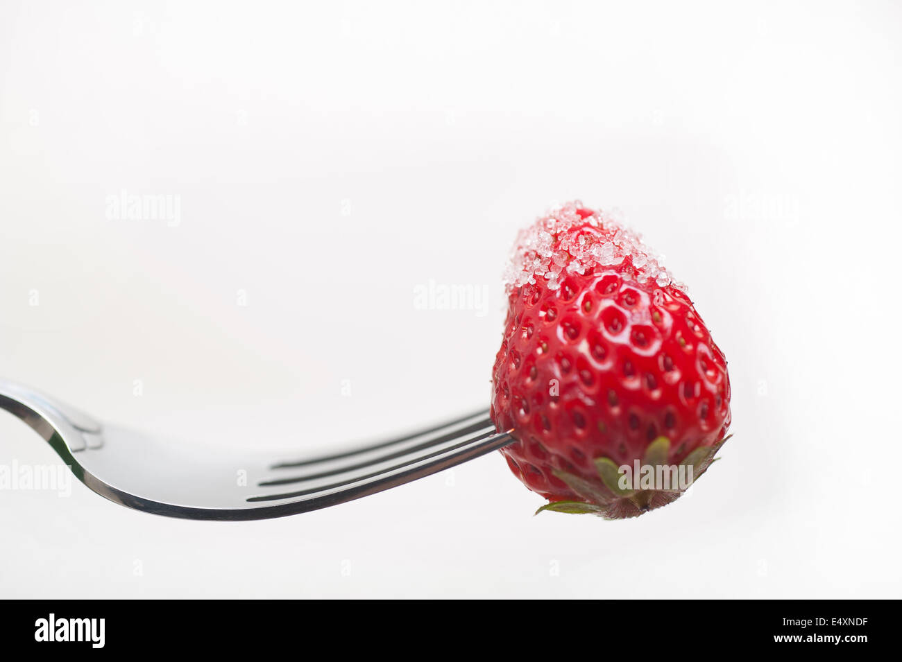 srawberry on a fork isolated Stock Photo - Alamy