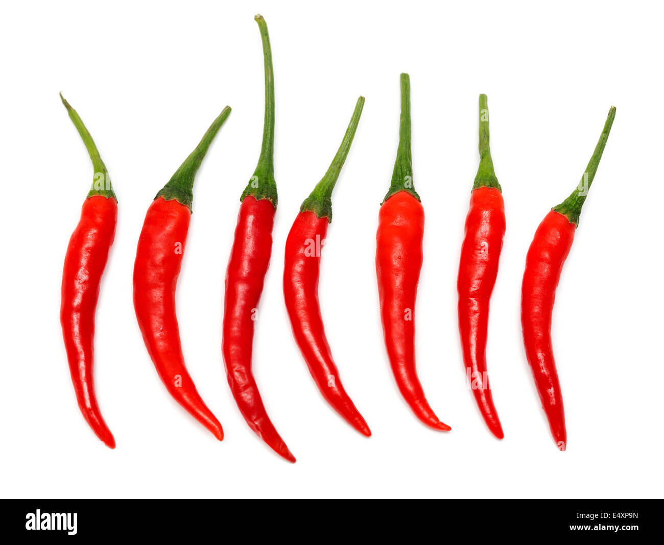 Seven Red hot chili pepper Stock Photo - Alamy