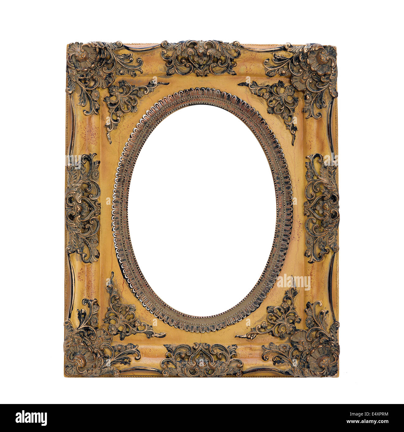 antique ornate frame with white background Stock Photo - Alamy