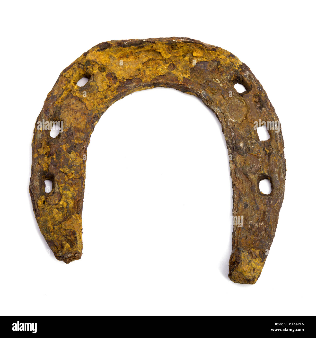 old rusty horseshoe. Isolated image Stock Photo - Alamy