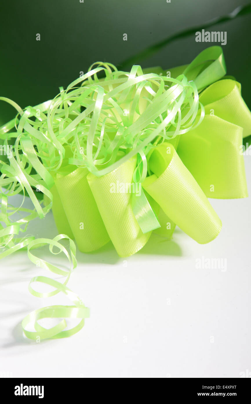 Decorative green ribbon Stock Photo - Alamy