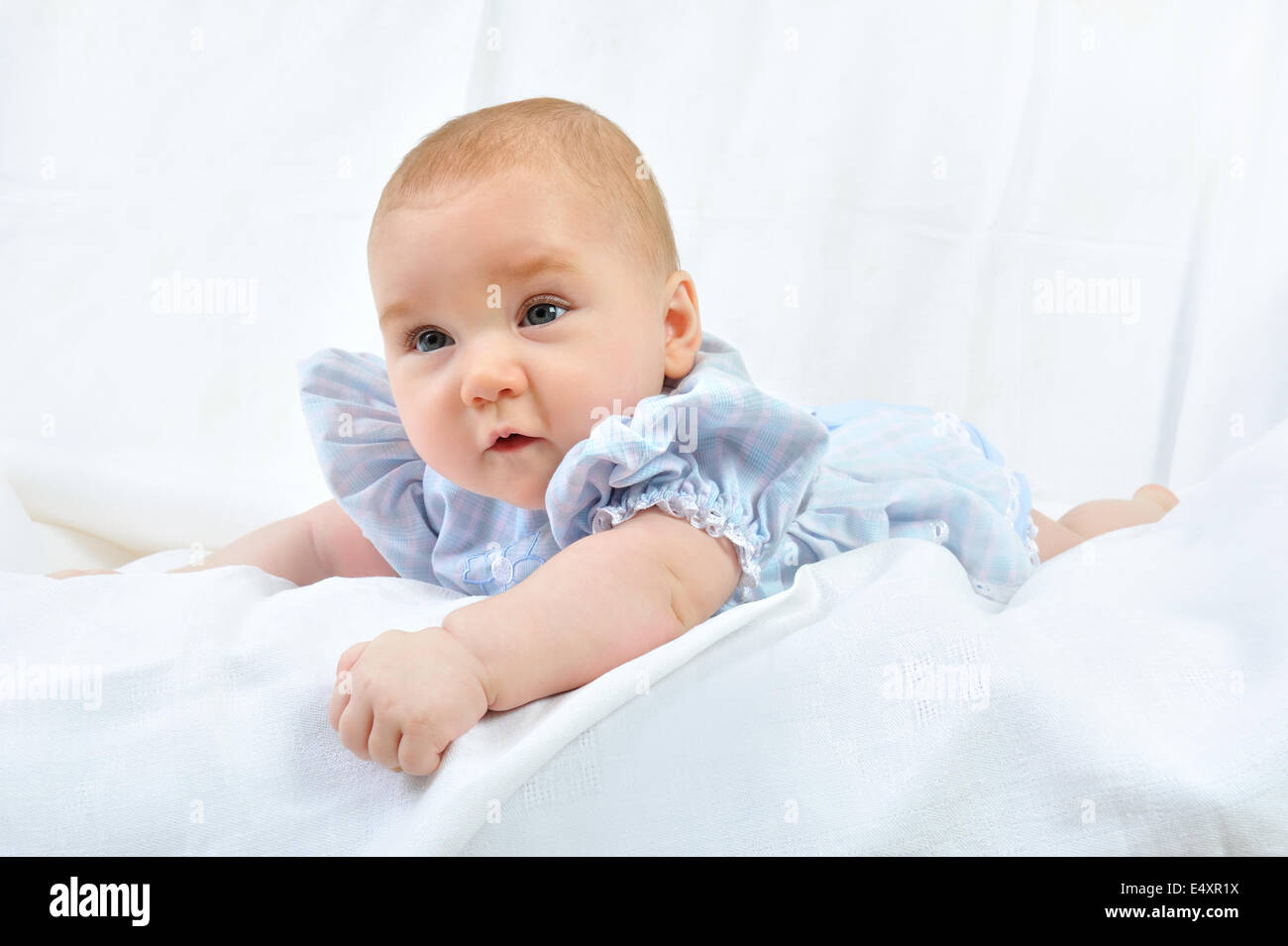 Portrait of the pretty white 4 months baby Stock Photo - Alamy
