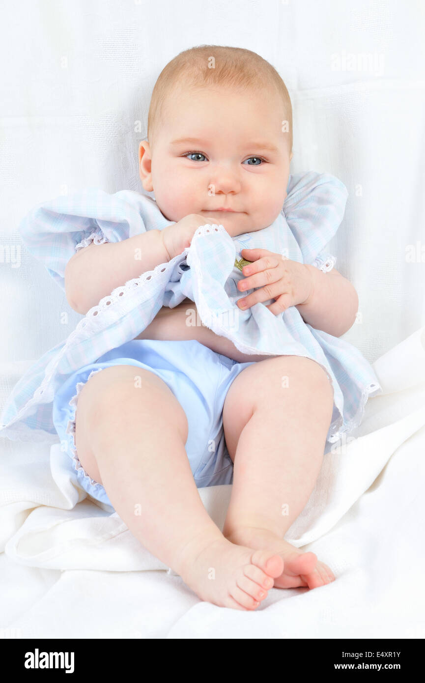 Portrait of the pretty white 4 months baby Stock Photo - Alamy