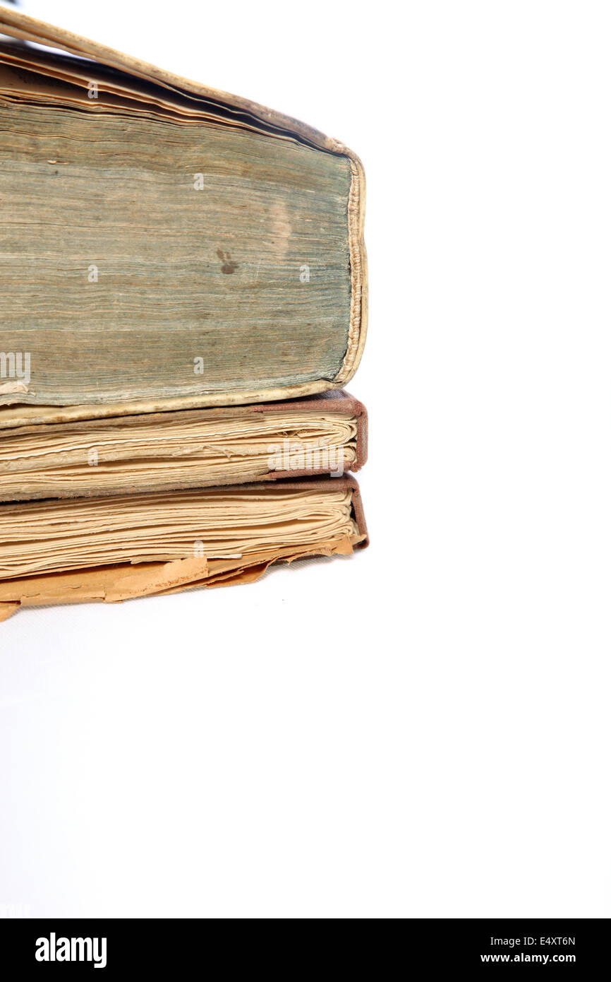 Old discoloured books Stock Photo - Alamy