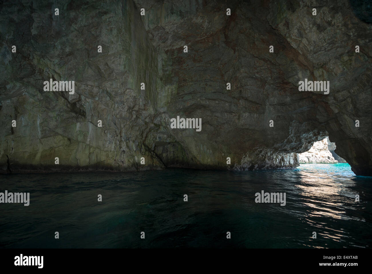 Natural Blue grot with two entrances near Zanjic in area of junction of ...