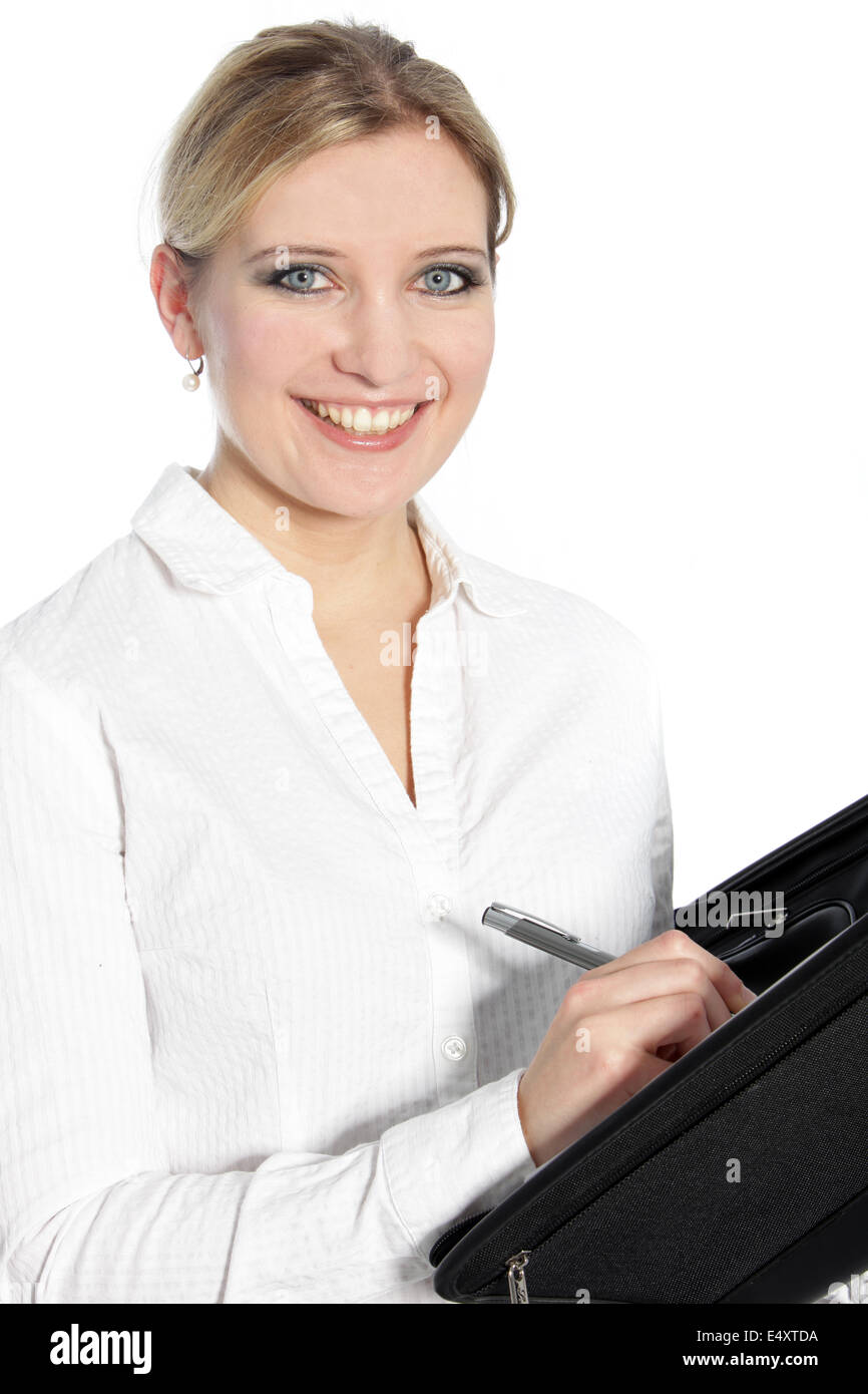 Happy friendly woman lovely hi-res stock photography and images - Alamy