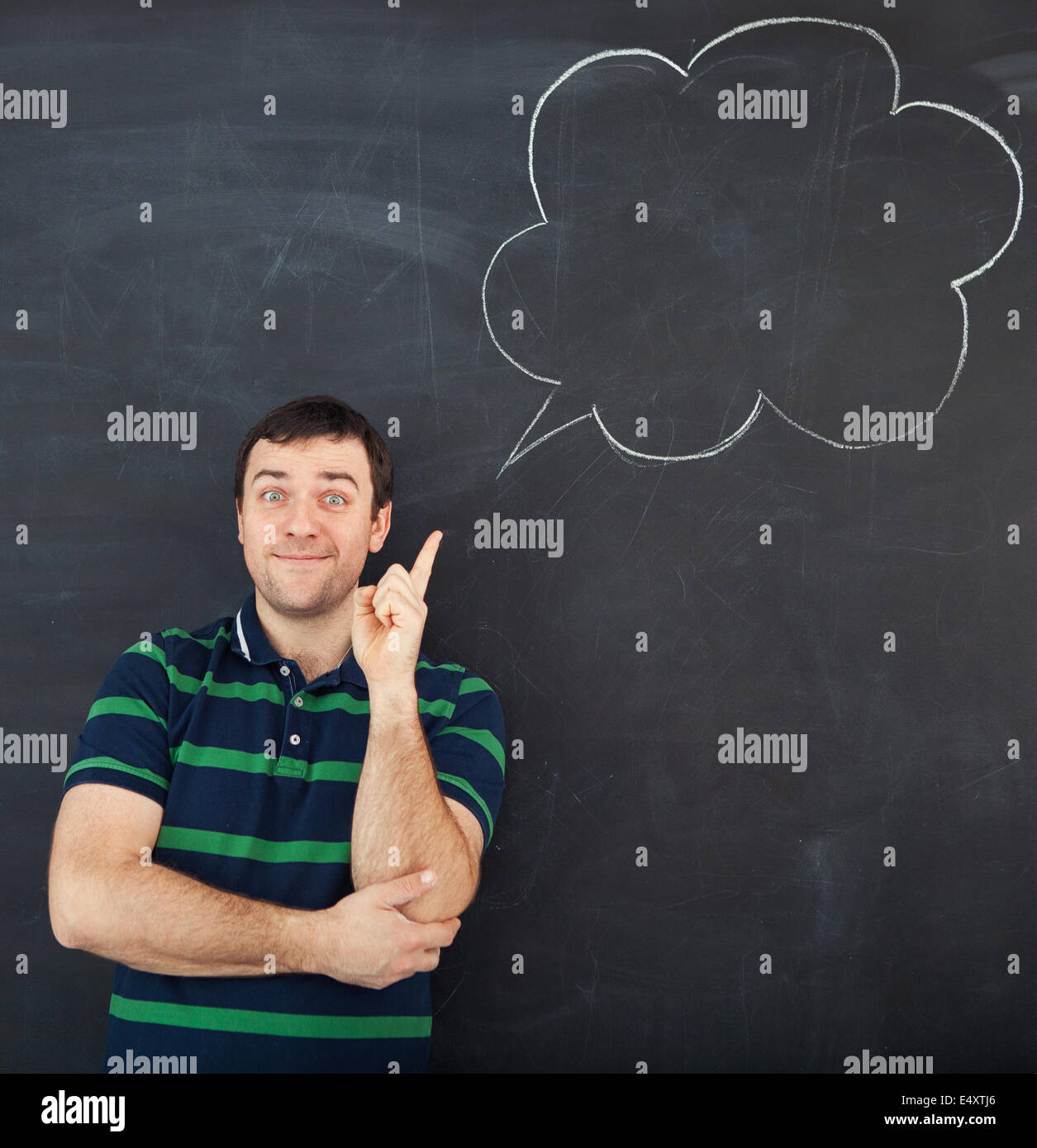 Young man thinking. Chalk drawing Stock Photo - Alamy