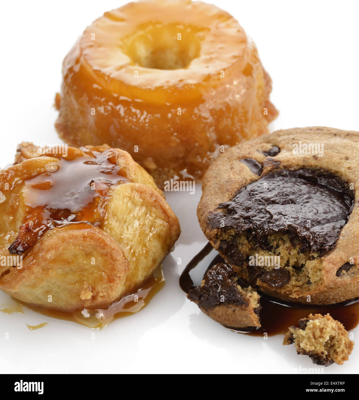 Apple,Pineapple And Chocolate Desserts Stock Photo - Alamy