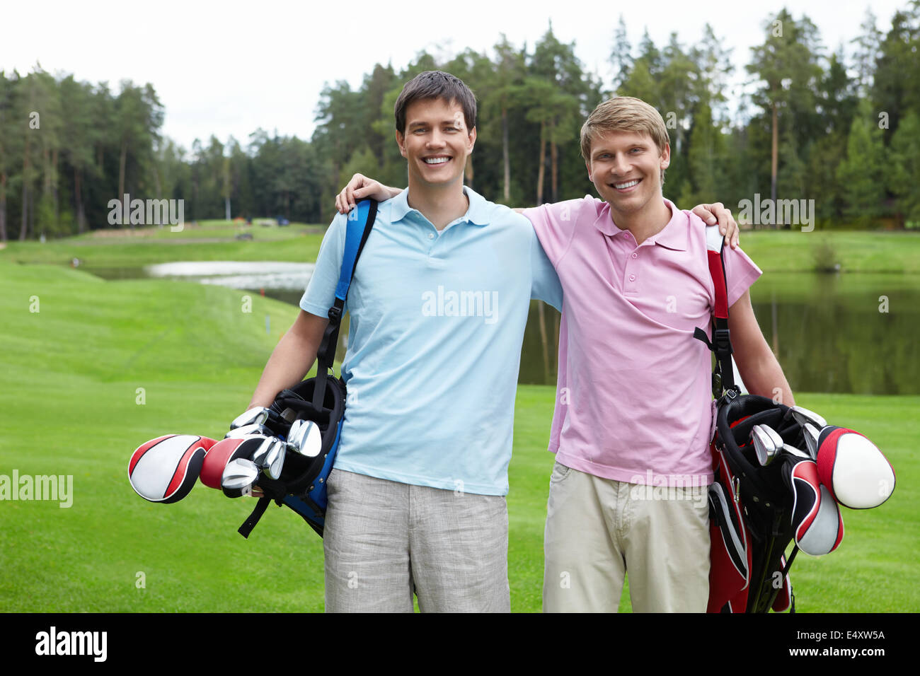 Happy male golfers hi-res stock photography and images - Alamy