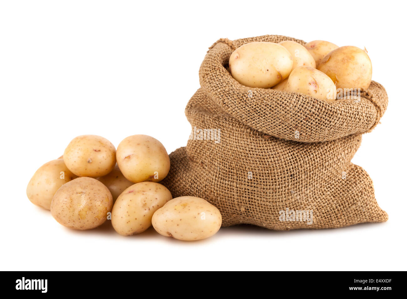 Sack of ripe potatoes Stock Photo - Alamy