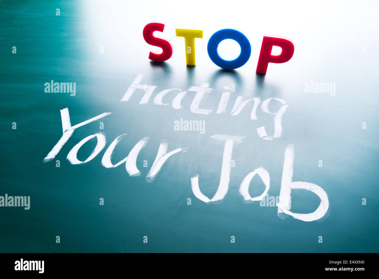 Stop hating your job concept Stock Photo - Alamy