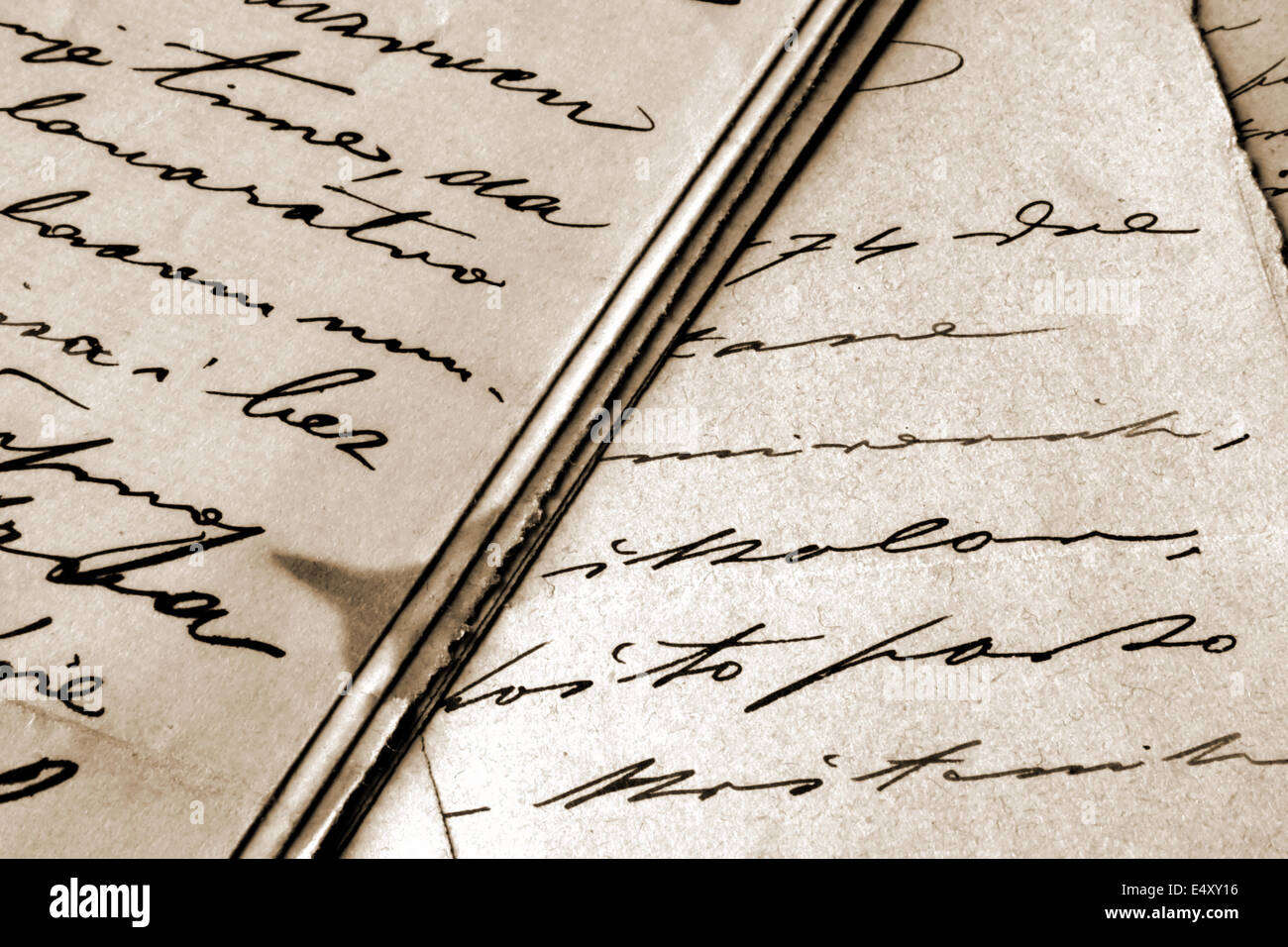 vintage handwritten letters Stock Photo - Alamy