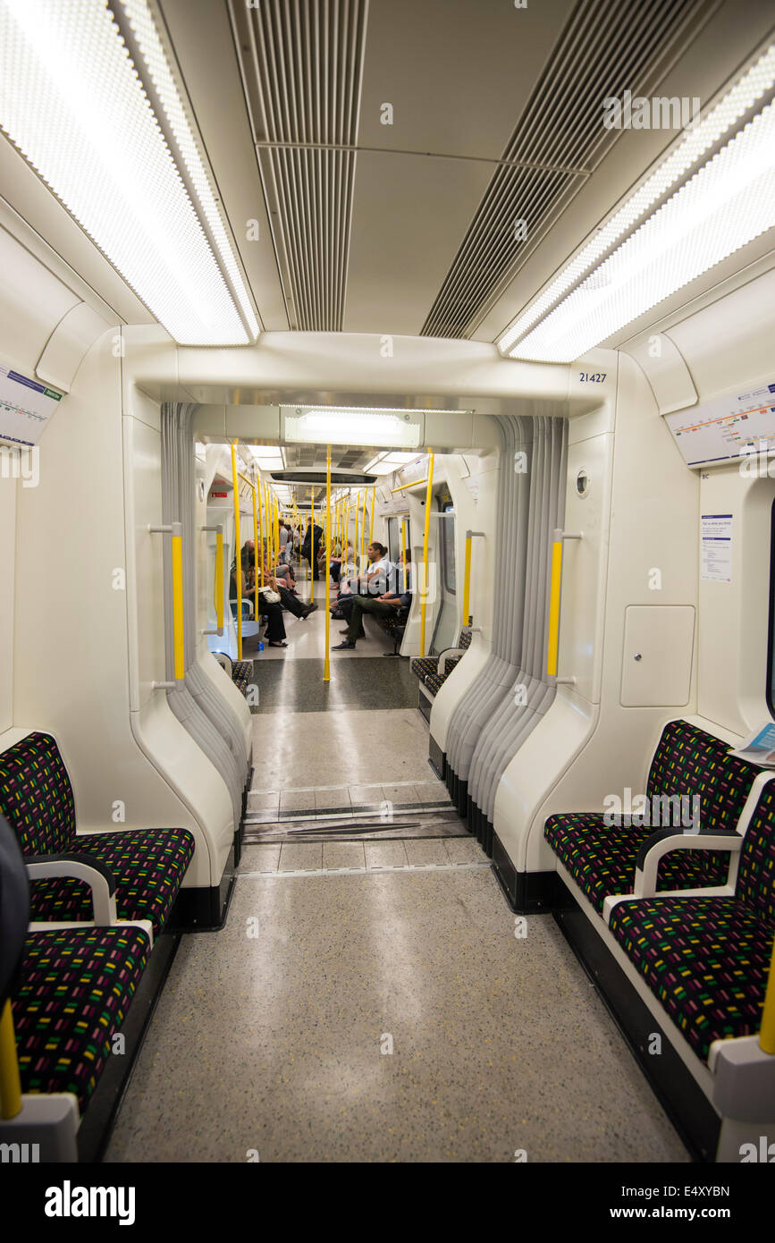 Empty tube car on the underground in London England UK Stock Photo - Alamy