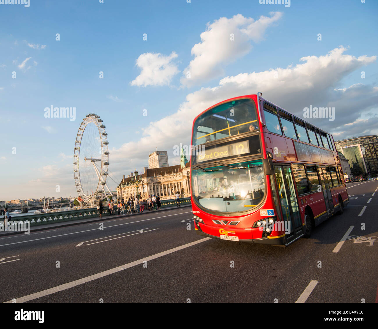 A bus going over Westminster Bridge in London England UK Stock Photo ...
