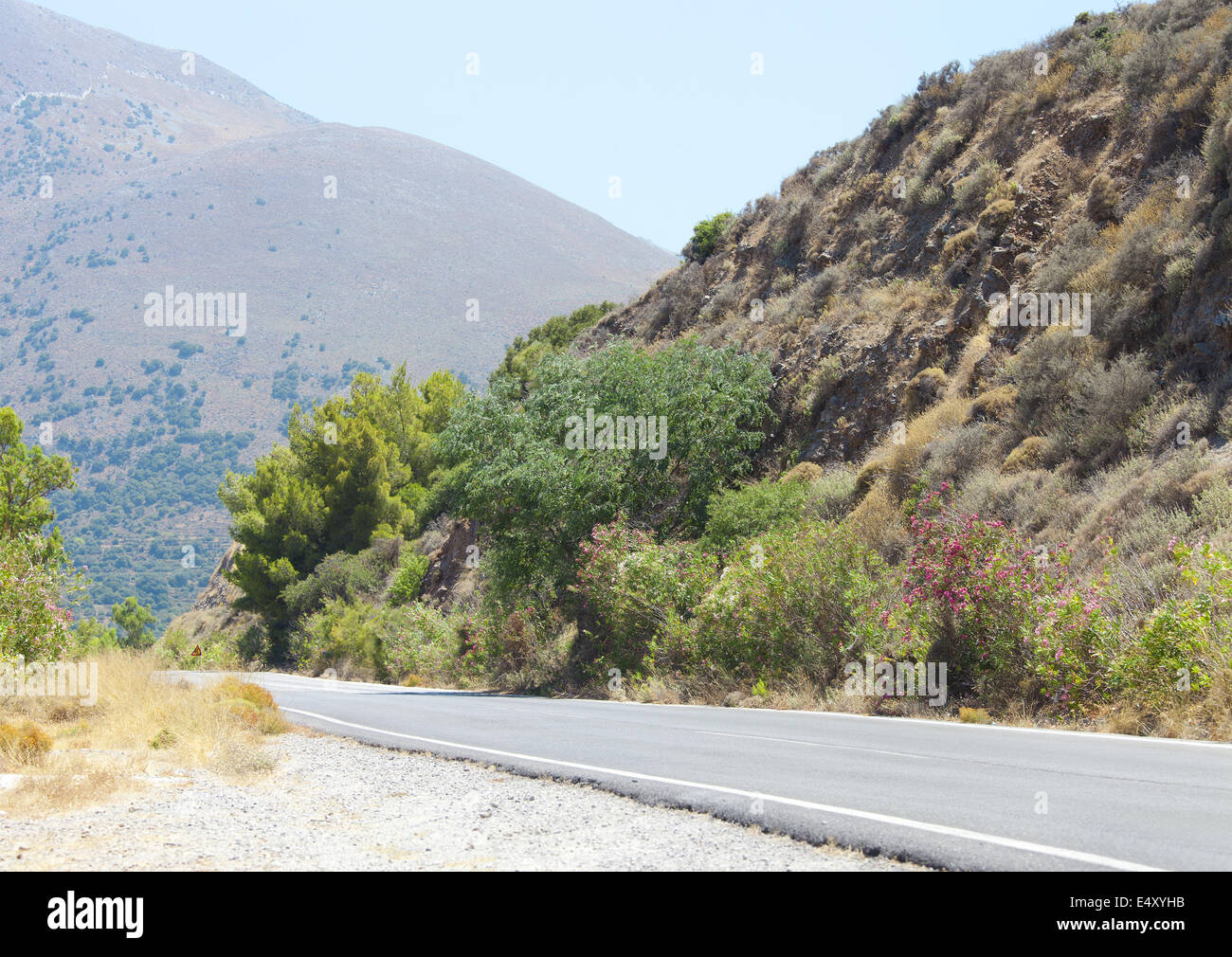 Picturesque road landscape in summer. Crete Stock Photo - Alamy