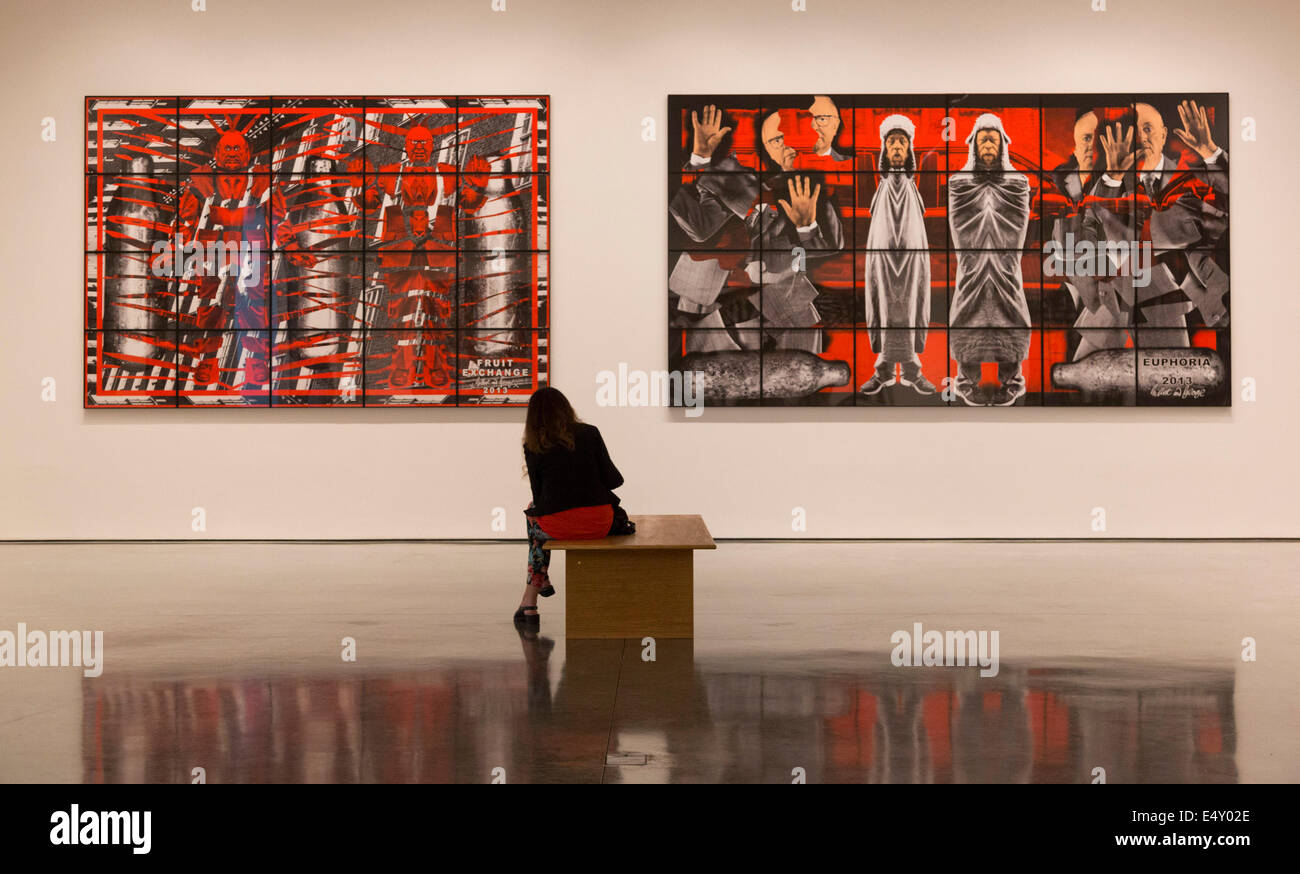 Gilbert & George exhibition "Scapegoating Pictures for London" with ...