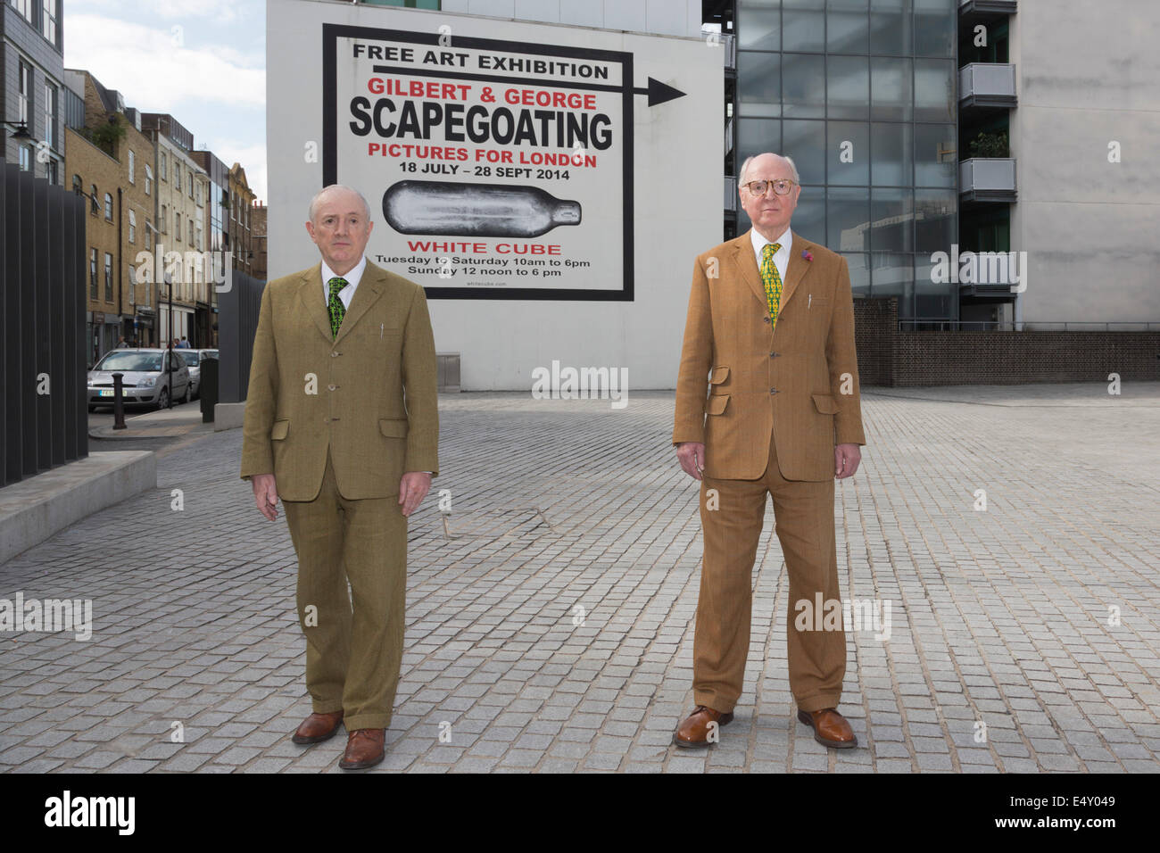 Gilbert & George exhibition "Scapegoating Pictures for London" with ...