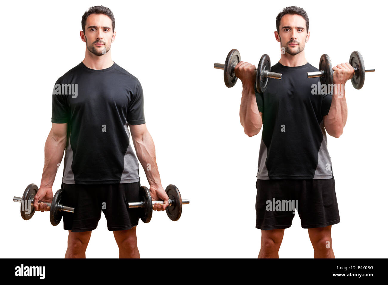Standing Bicep Dumbbell Curl Stock Photo - Alamy