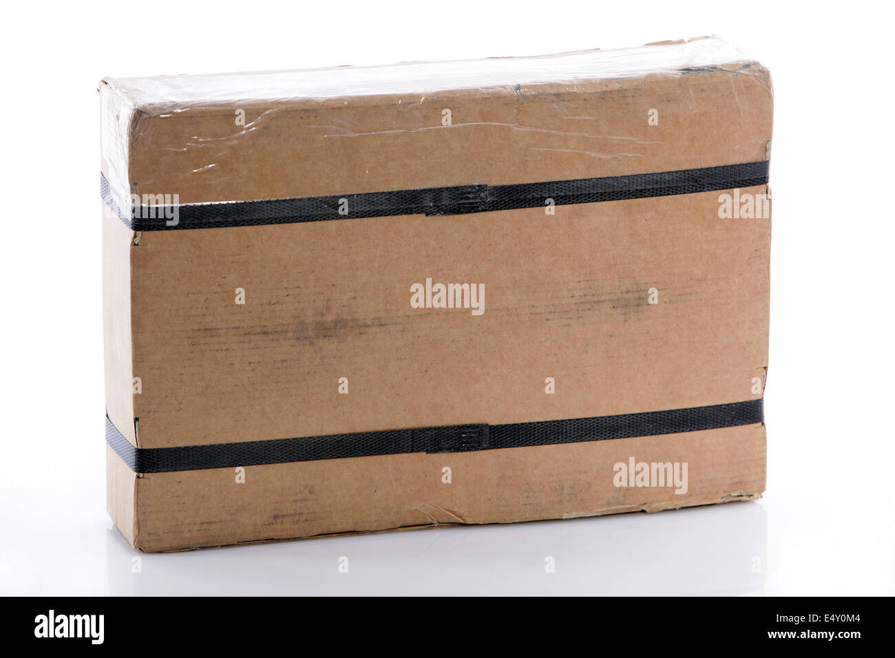 Strapped rectangular cardboard box Stock Photo - Alamy