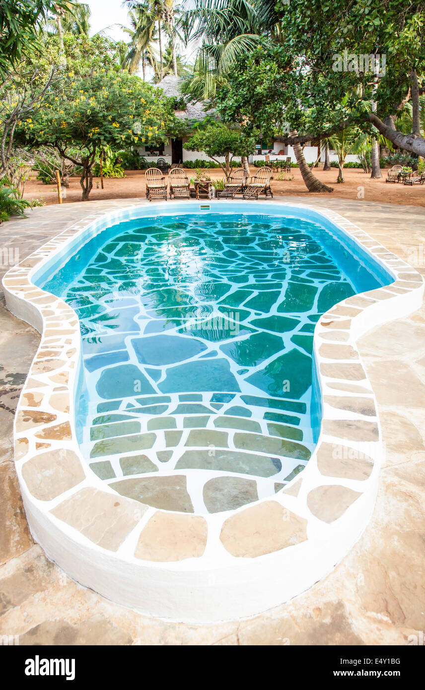Swimming pool in African Garden Stock Photo - Alamy