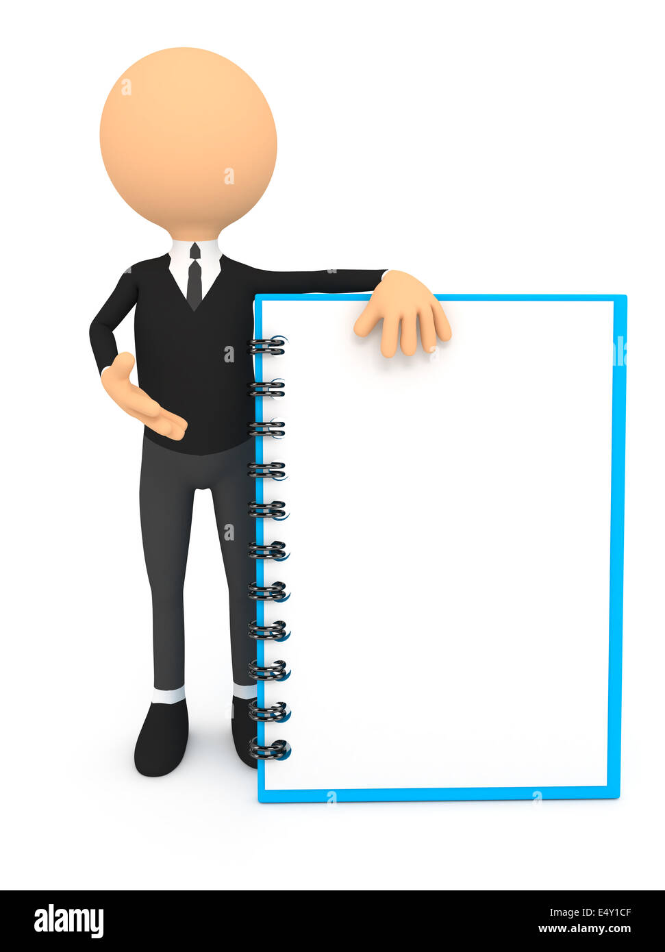 White person with blank spiral notepad Stock Photo - Alamy